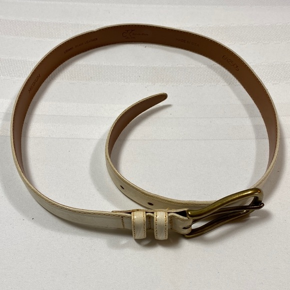 Calvin Klein | Accessories | Calvin Klein Cream Lizard Grain Leather ...